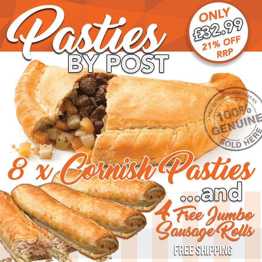 8 x Cornish Pasties + 4 x FREE Jumbo Sausage Rolls – Proper Pasty Company