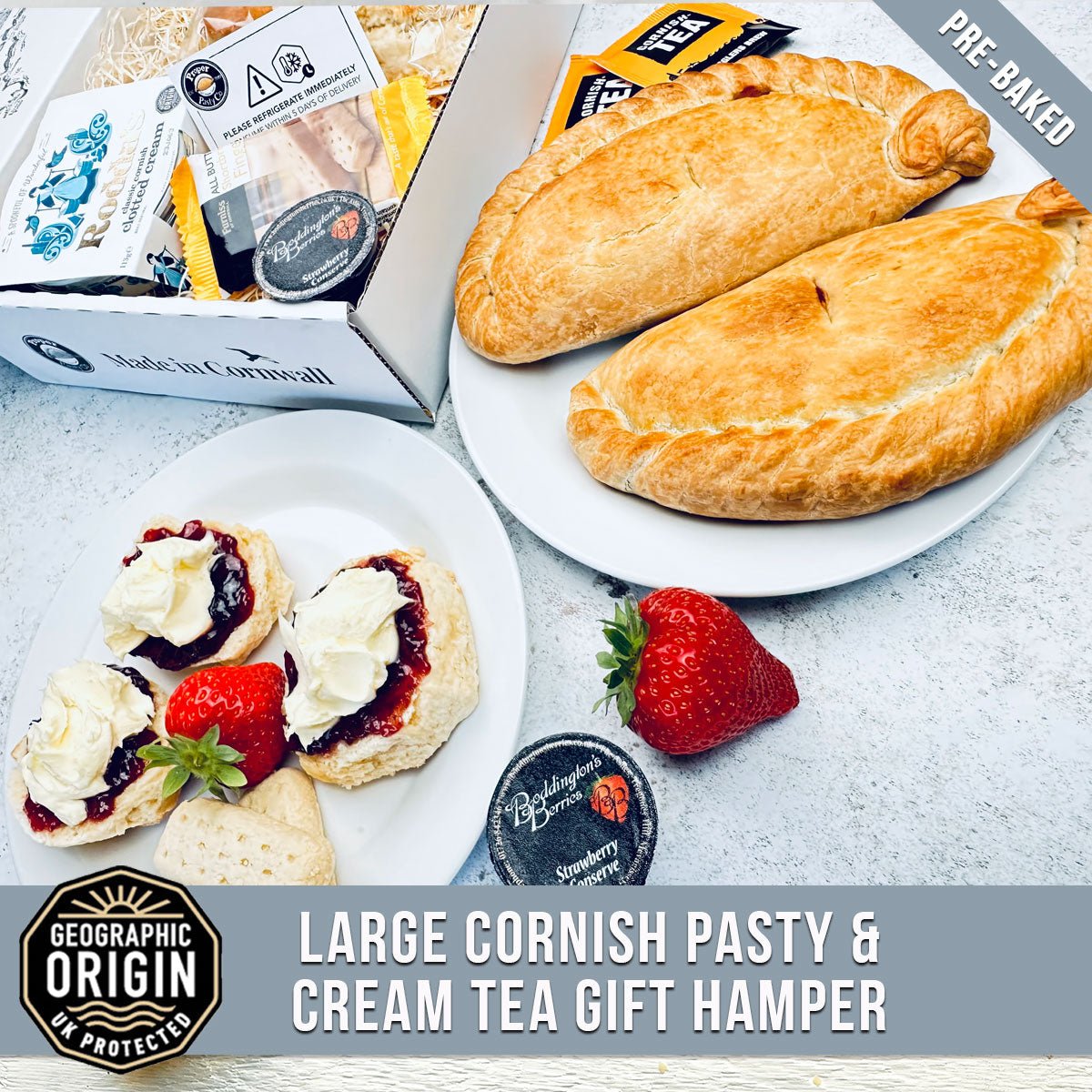 Large Pre-Baked Cornish Pasty and Cream Tea Hamper (CTL) – Proper Pasty ...